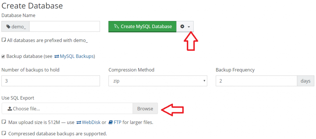 Creating a database | ApisCP Knowledge Base